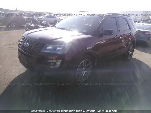 1FM5K8GT9GGB52323 - 2016 FORD EXPLORER SPORT, MAROON - price history ...