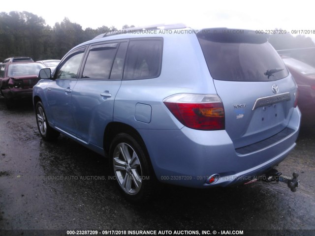 JTEDS43A282056458 - 2008 TOYOTA HIGHLANDER SPORT, Light Blue - price ...